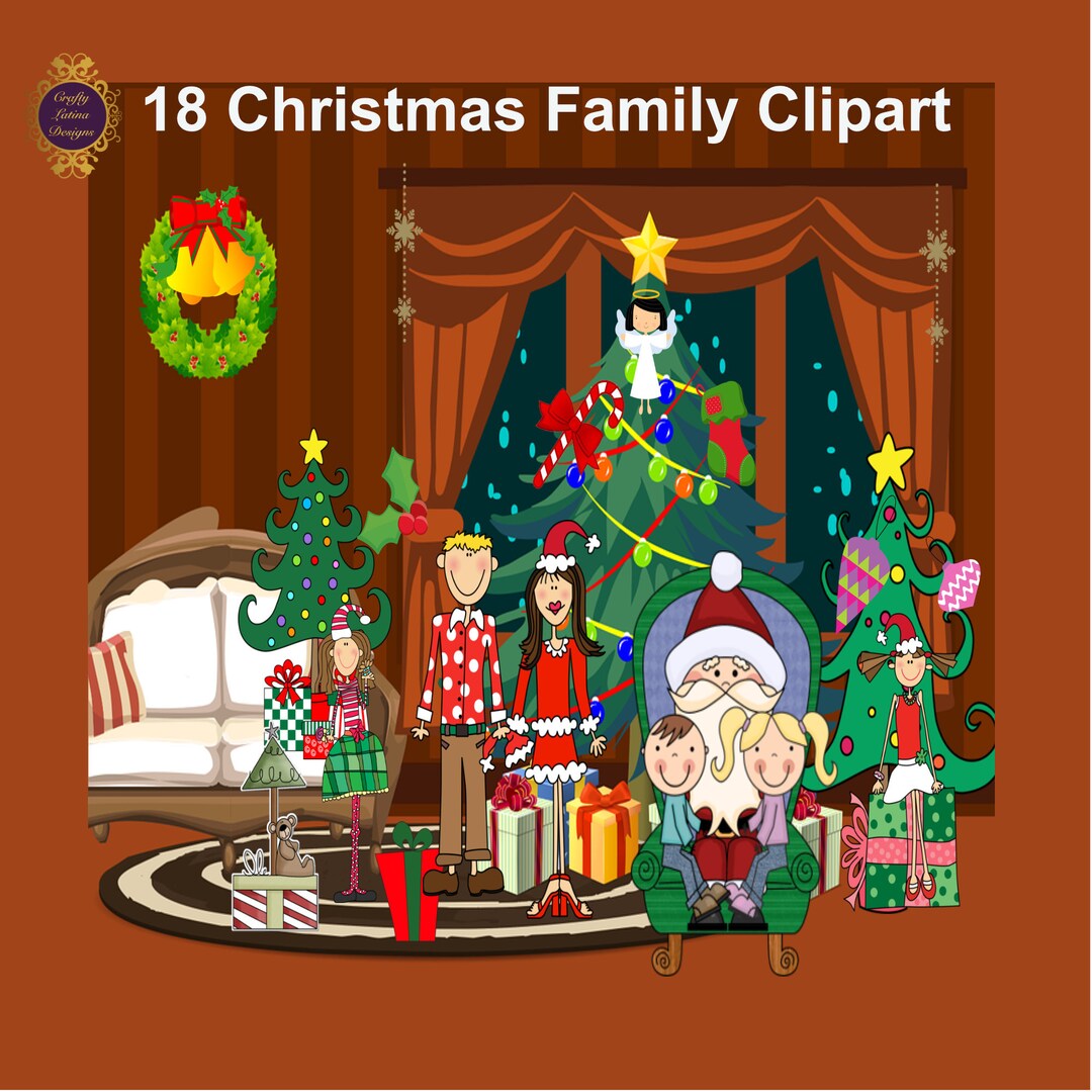 Christmas Family Clipart, Christmas Digital Download, Digital ...