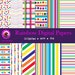 Rainbow Digital Papers Rainbow Scrapbooking Paper Pack Striped Polka ...