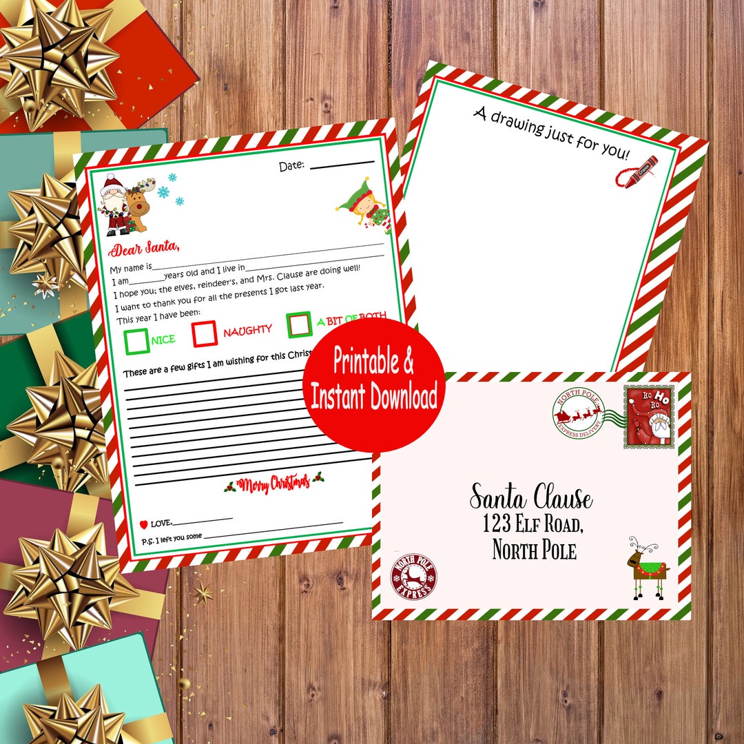 Letter to Santa, Santa Letter, Kids Letter to Santa, Christmas Letter ...