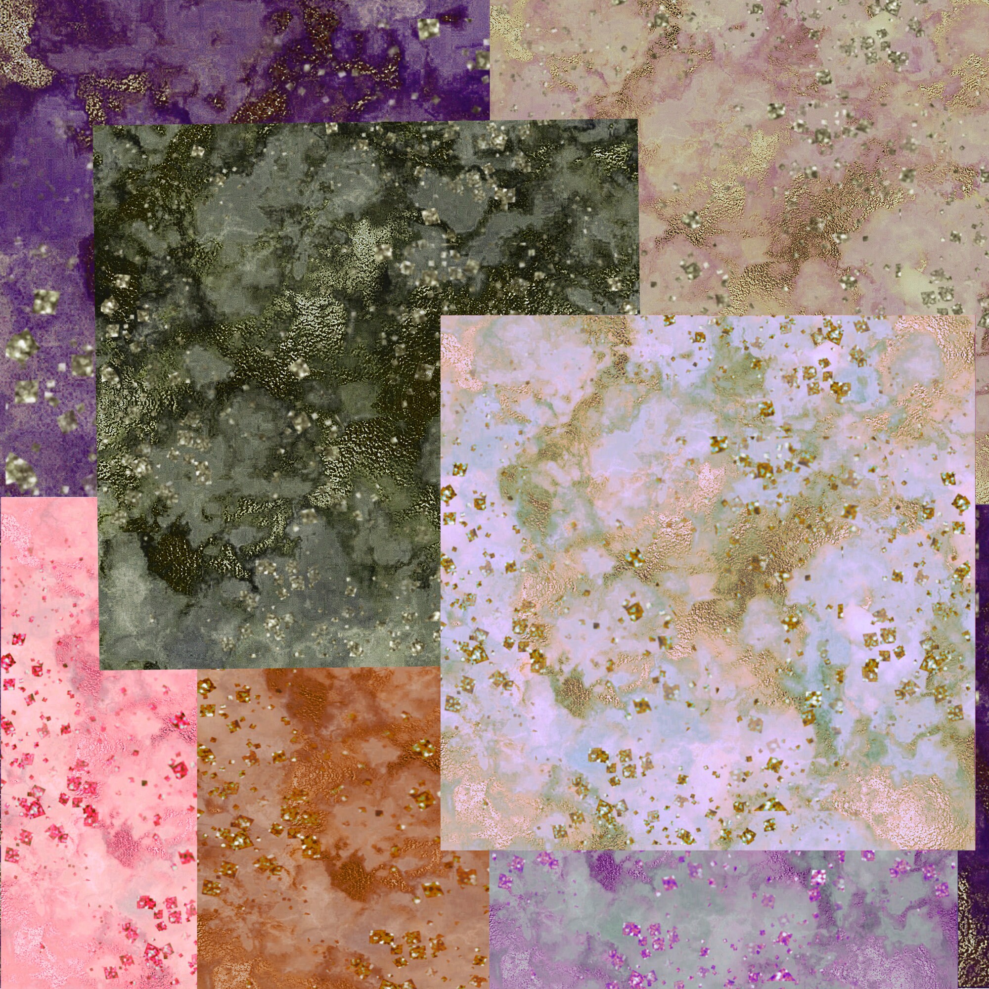Marble Crystal Foil Texture Digital Paper Marble Foil | Etsy