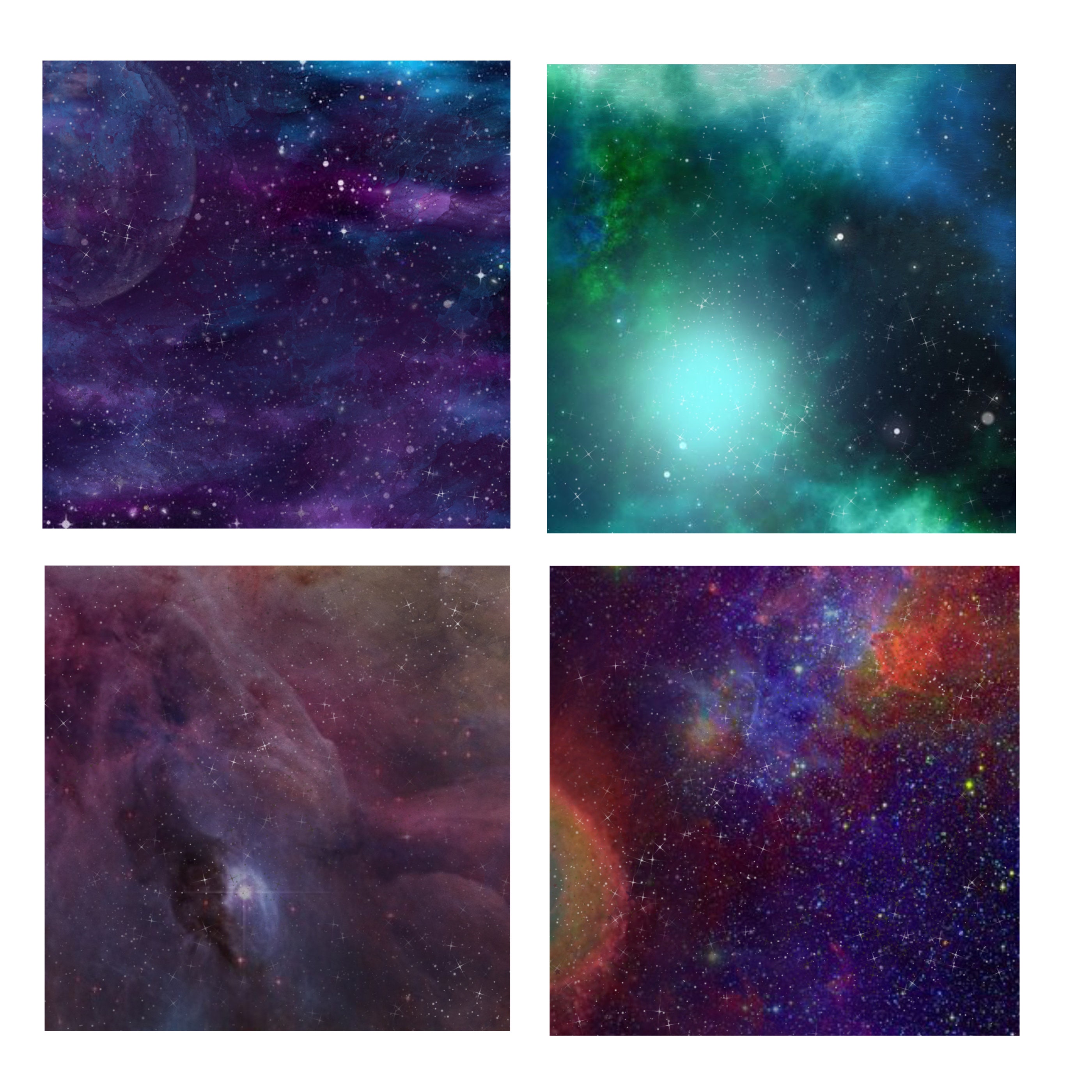 Watercolor Galaxy Digital Papers, Night Sky Background Paper ...