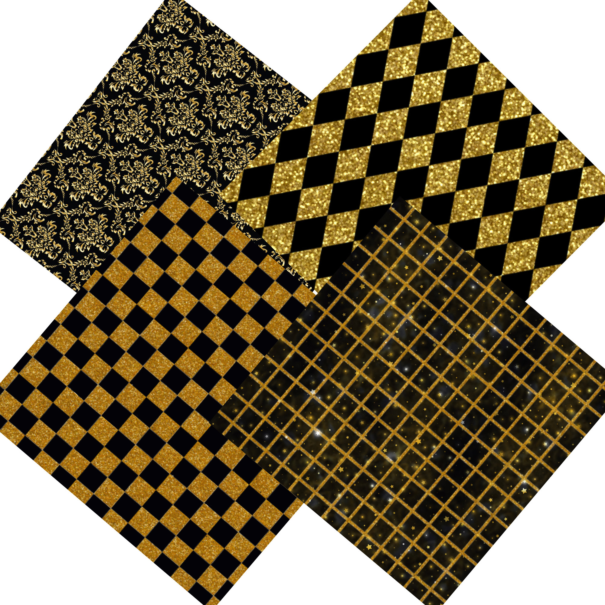 Black and Gold Texture Digital Papers, Background Papers, Printable ...