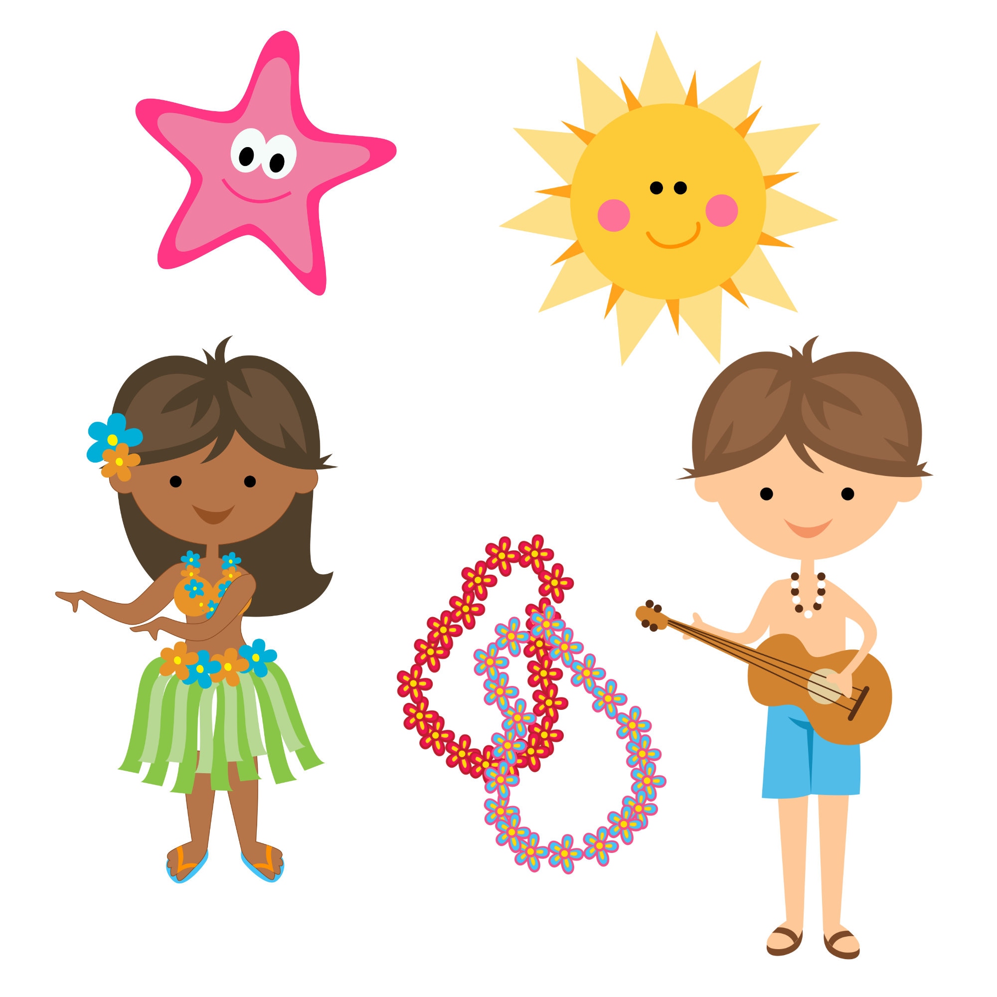 Luau Party Clipart: Hawaiian Theme Graphics (digital Download) - Etsy