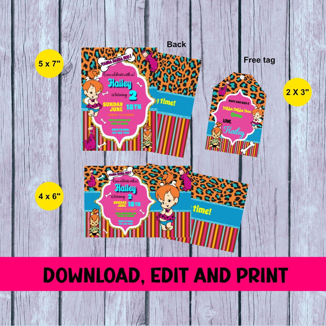 Peebles Party Editable Invite, the Flintstones Pebbles Printable ...