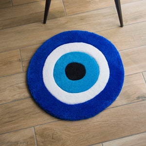 Evil Eye Tufted Rug, Handmade Rug, Minimalist Home Decor, Evil Eye Home ...