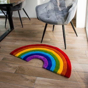 Handmade Rainbow Rug, Hand Tufted Rug, Colorful Home Decor, Birthday ...