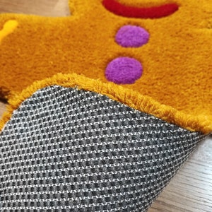 Tufted Gingerbread Man Rug - Handmade Tufted Rug, Floor Rug ...