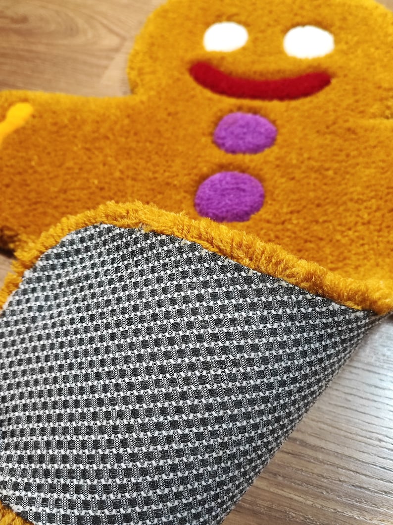 Tufted Gingerbread Man Rug Handmade Tufted Rug, Floor Rug, Housewarming ...
