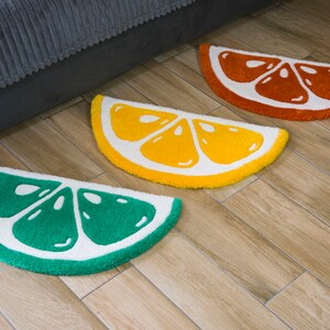 Citrus Slice Rugs, Hand Tufted Rug, Bedroom Rug, Colorful Rug, Lime Rug ...