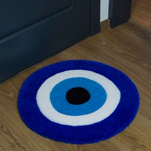 Evil Eye Tufted Rug, Handmade Rug, Minimalist Home Decor, Evil Eye Home ...