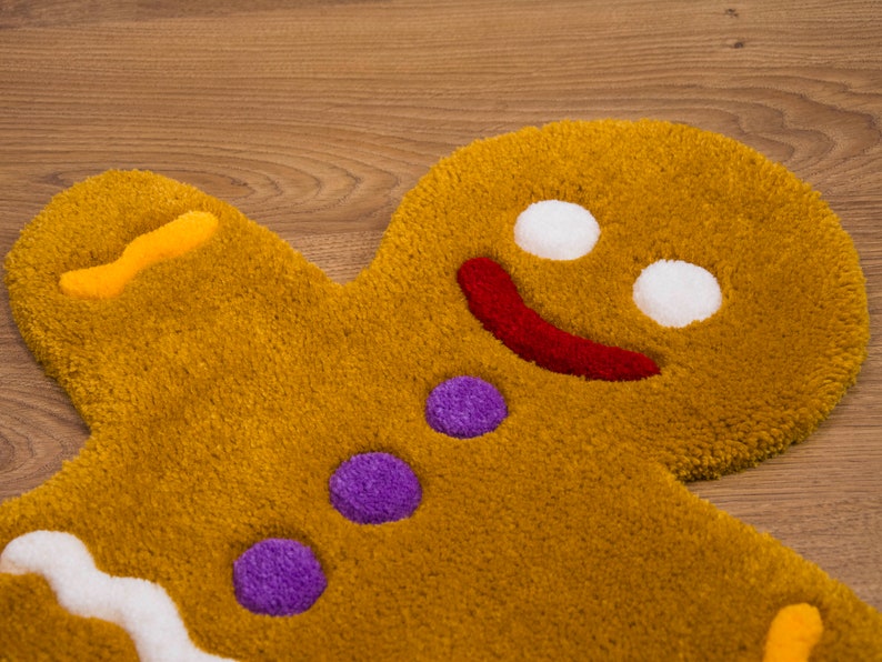 Tufted Gingerbread Man Rug Handmade Tufted Rug, Floor Rug, Housewarming ...