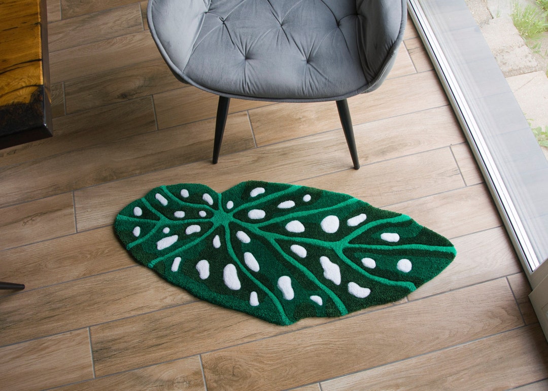 Begonia Maculata Tufted Rug - Plush Tufted Houseplant Carpet for Home ...