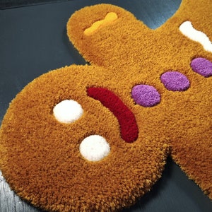 Tufted Gingerbread Man Rug - Handmade Tufted Rug, Floor Rug ...