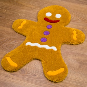 Tufted Gingerbread Man Rug - Handmade Tufted Rug, Floor Rug ...