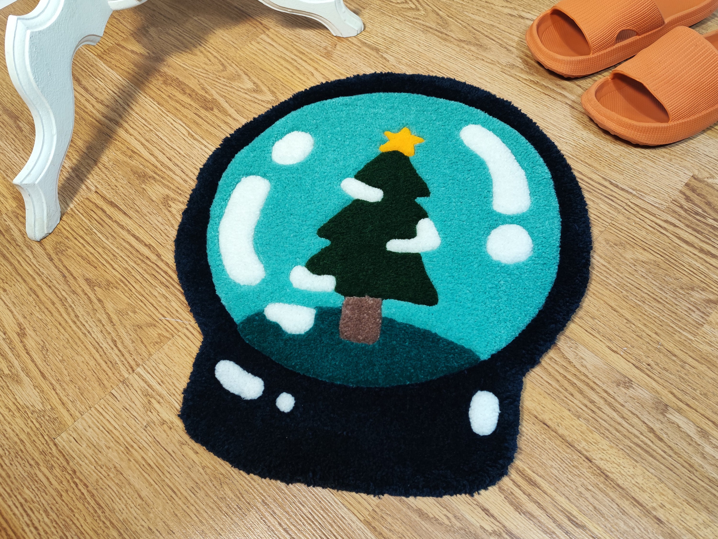 Tufted Rug Cute Snow Globe Handmade Rug Floor Rug Hand - Etsy