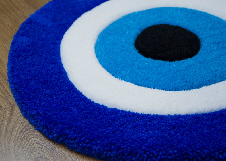 Evil Eye Tufted Rug, Handmade Rug, Minimalist Home Decor, Evil Eye Home ...