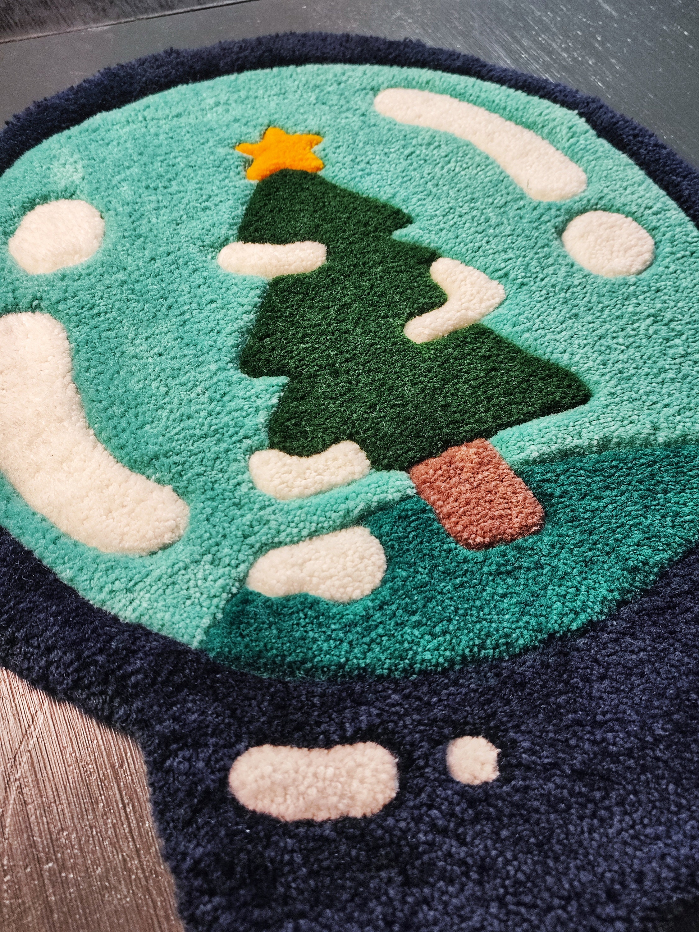 Tufted Rug Cute Snow Globe Handmade Rug Floor Rug Hand - Etsy