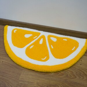 Handmade Lemon Rug, Hand Tufted Rug, Lemon Slice Rug, Small Rug ...