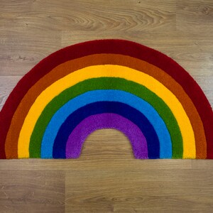 Handmade Rainbow Rug, Hand Tufted Rug, Colorful Home Decor, Birthday ...