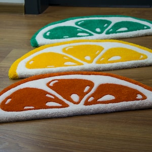 Citrus Slice Rugs, Hand Tufted Rug, Bedroom Rug, Colorful Rug, Lime Rug ...