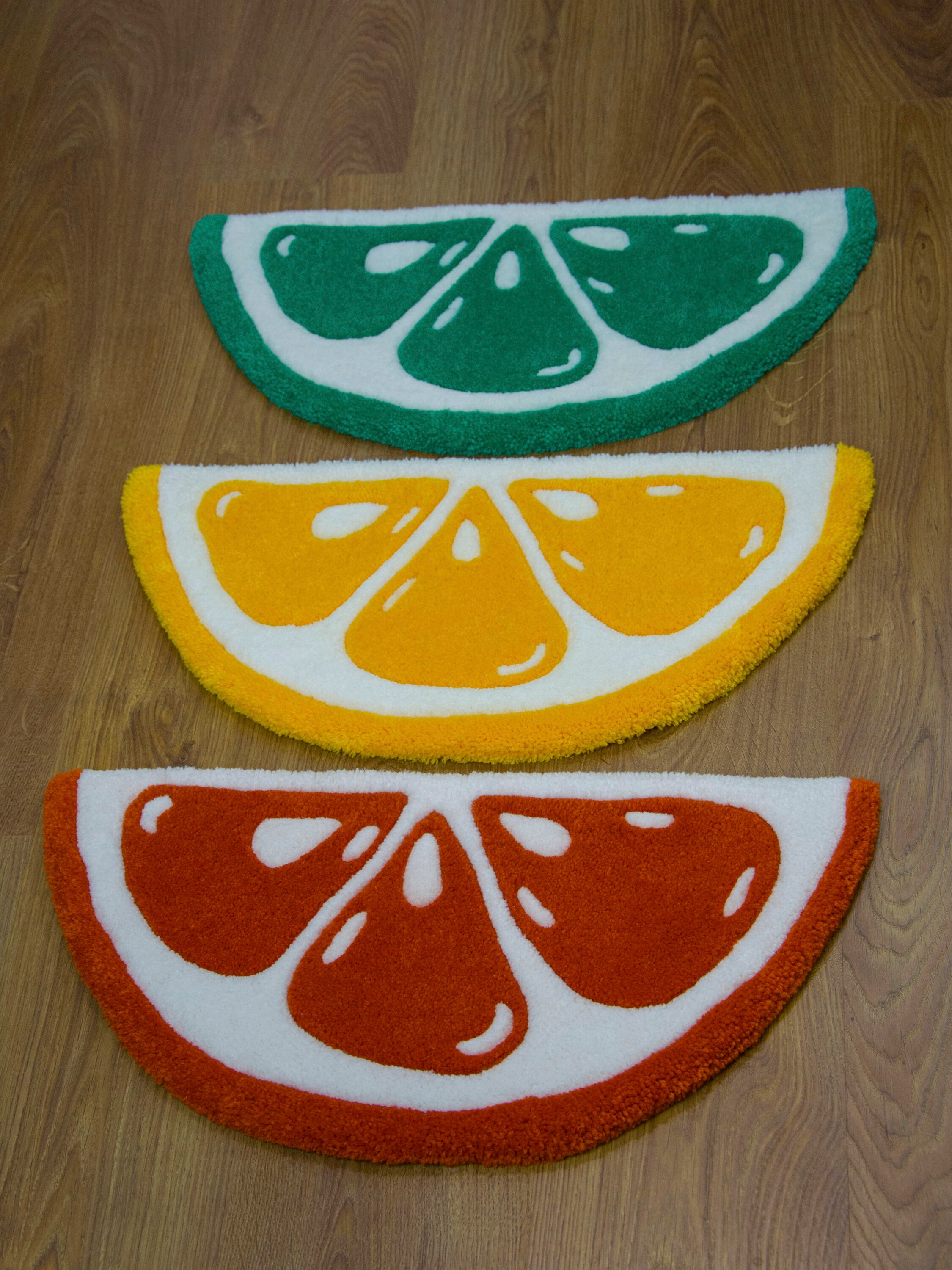 Citrus Slice Rugs, Hand Tufted Rug, Bedroom Rug, Colorful Rug, Lime Rug ...