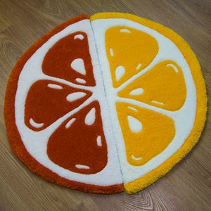 Citrus Slice Rugs, Hand Tufted Rug, Bedroom Rug, Colorful Rug, Lime Rug ...