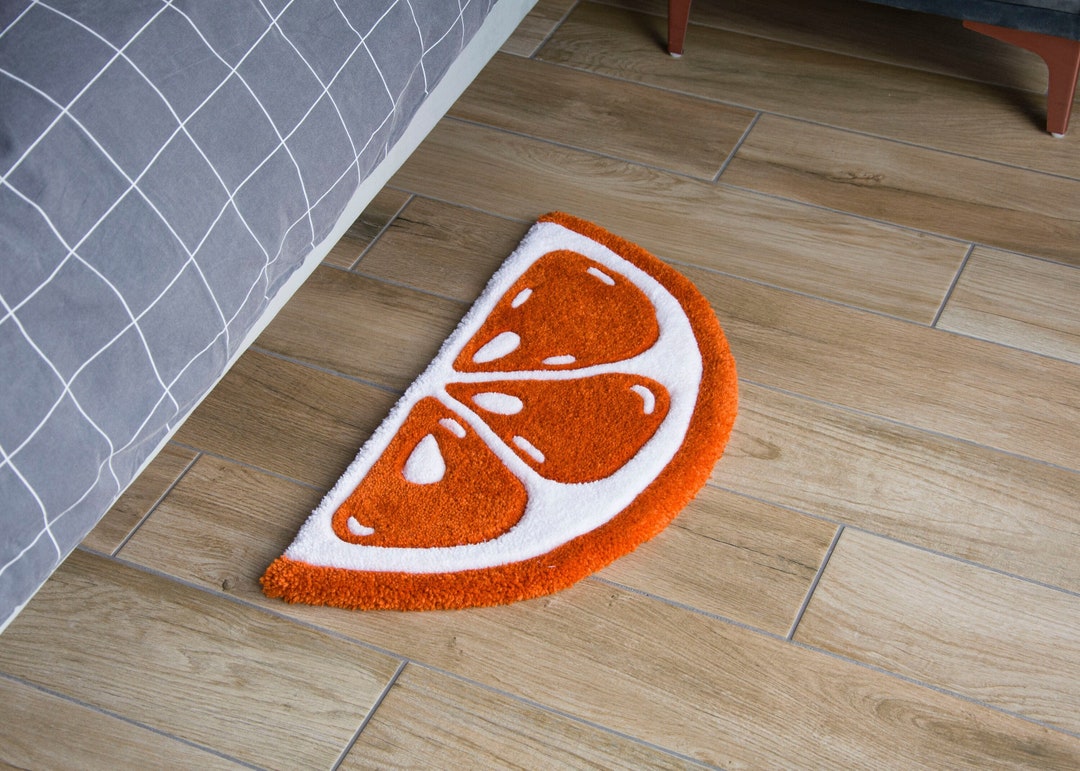 Orange Slice Rug, Handmade Tufted Rug, Living Room Rug, Housewarming ...