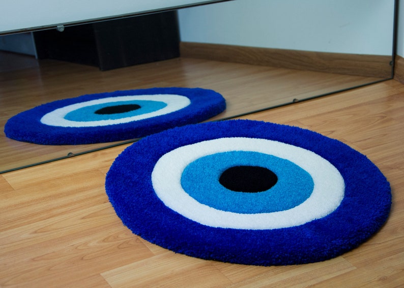 Evil Eye Tufted Rug, Handmade Rug, Minimalist Home Decor, Evil Eye Home ...
