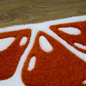 Orange Slice Rug, Handmade Tufted Rug, Living Room Rug, Housewarming ...