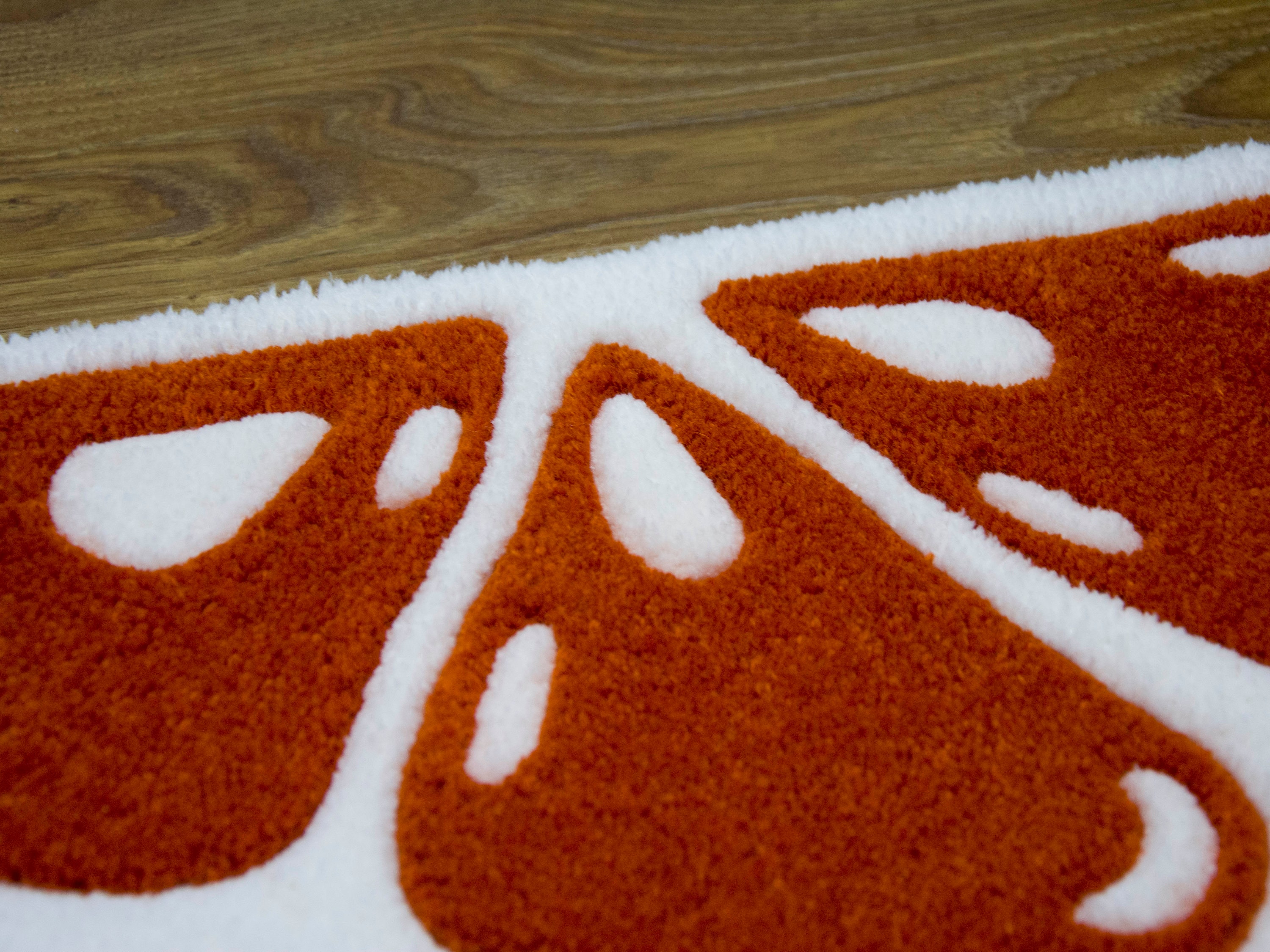 Orange Slice Rug, Handmade Tufted Rug, Living Room Rug, Housewarming ...