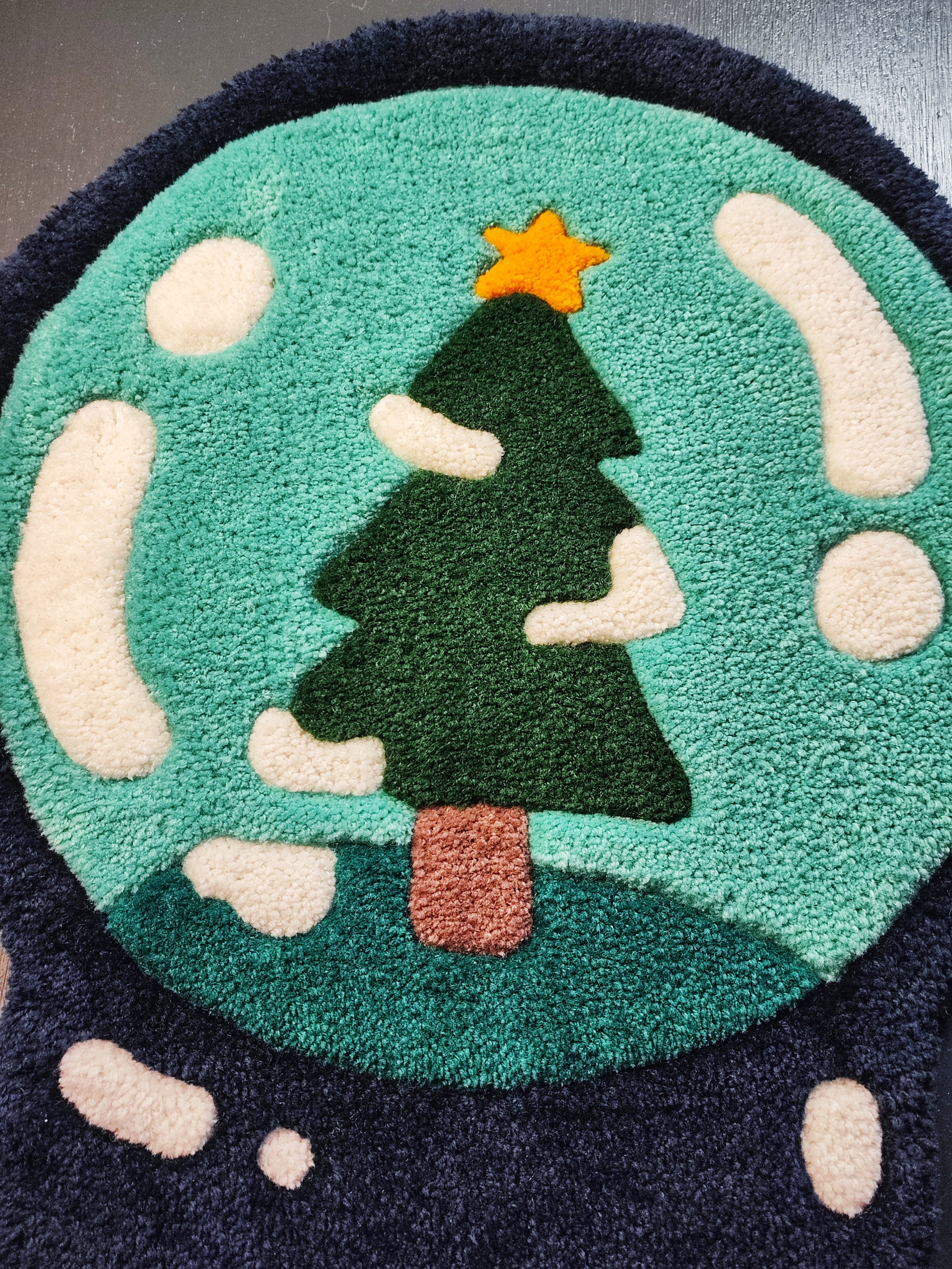 Tufted Rug Cute Snow Globe Handmade Rug Floor Rug Hand - Etsy