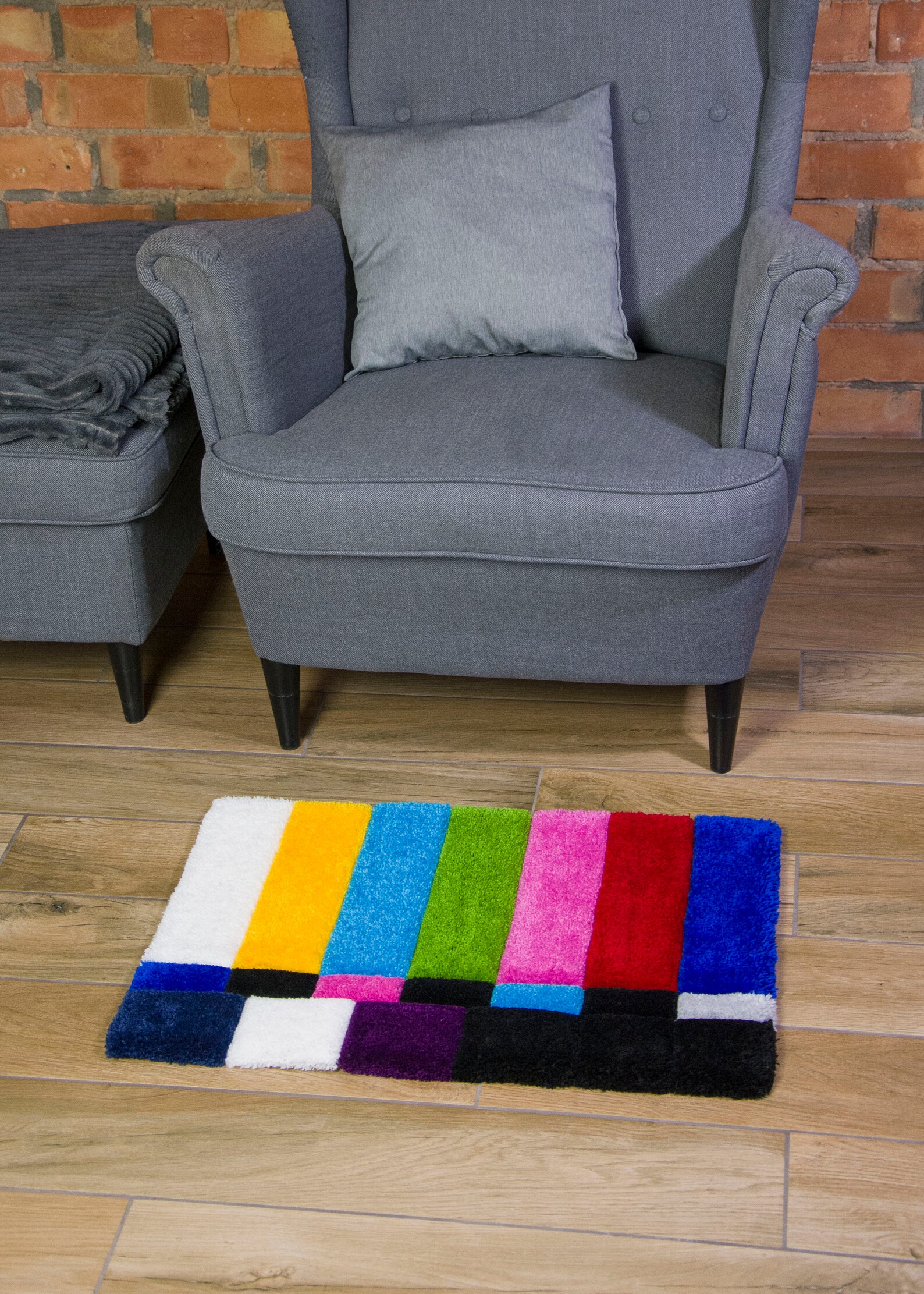 Handmade Tufted Rug, TV Error Rug, Modern Home Decor, TV No Signal Rug ...