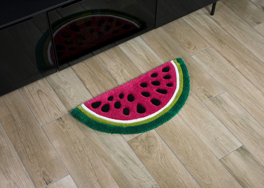 Watermelon Slice Rug, Charming Handmade Tufted Rug, Perfect for Summer ...