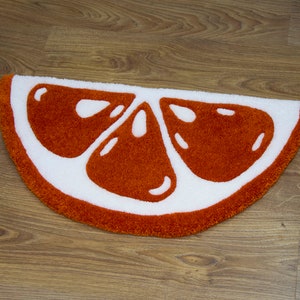 Orange Slice Rug, Handmade Tufted Rug, Living Room Rug, Housewarming ...