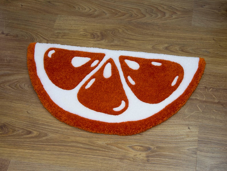 Orange Slice Rug, Handmade Tufted Rug, Living Room Rug, Housewarming ...