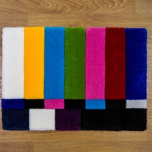Handmade Tufted Rug, TV Error Rug, Modern Home Decor, TV No Signal Rug ...