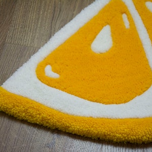 Handmade Lemon Rug, Hand Tufted Rug, Lemon Slice Rug, Small Rug ...