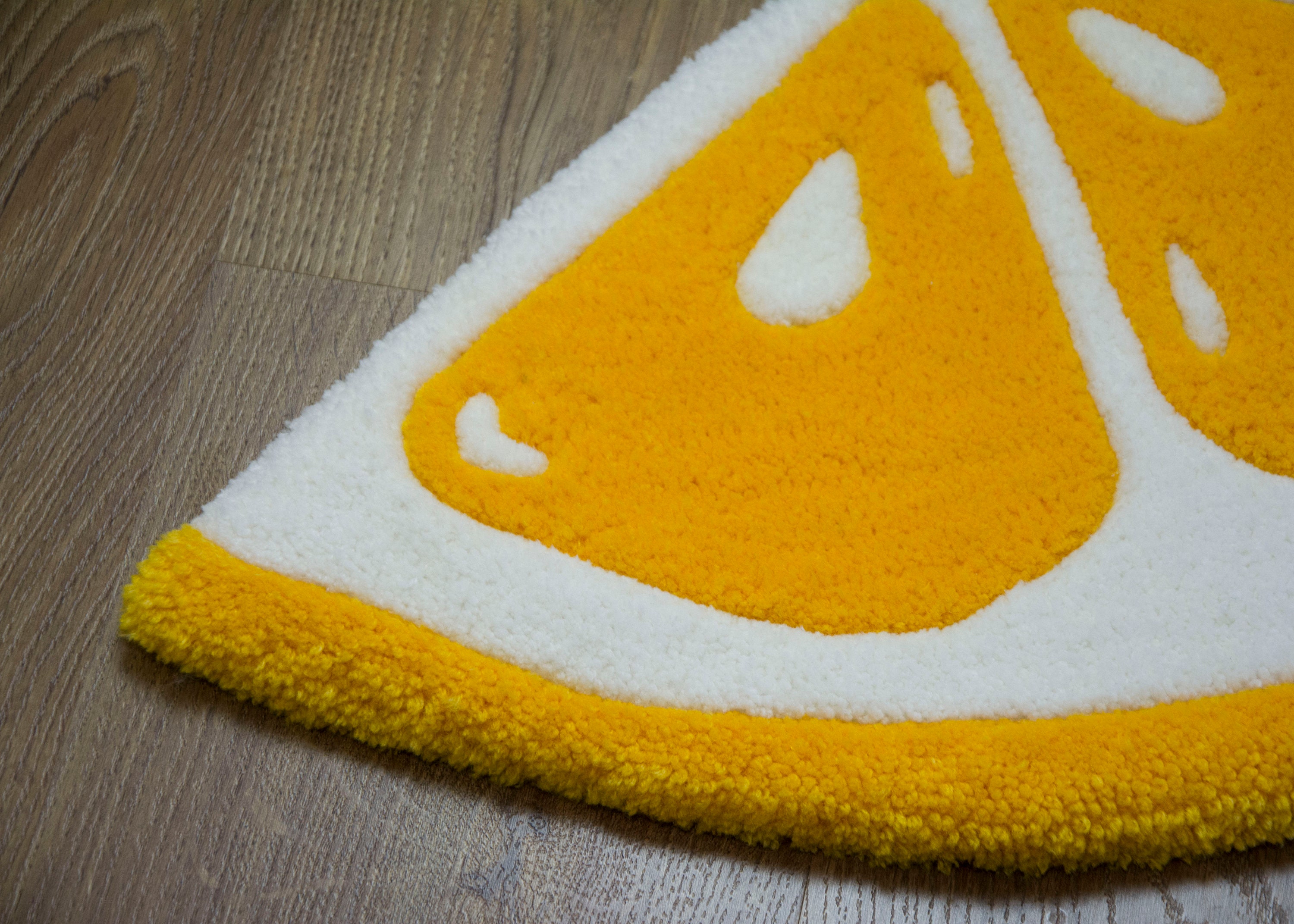 Handmade Lemon Rug, Hand Tufted Rug, Lemon Slice Rug, Small Rug ...