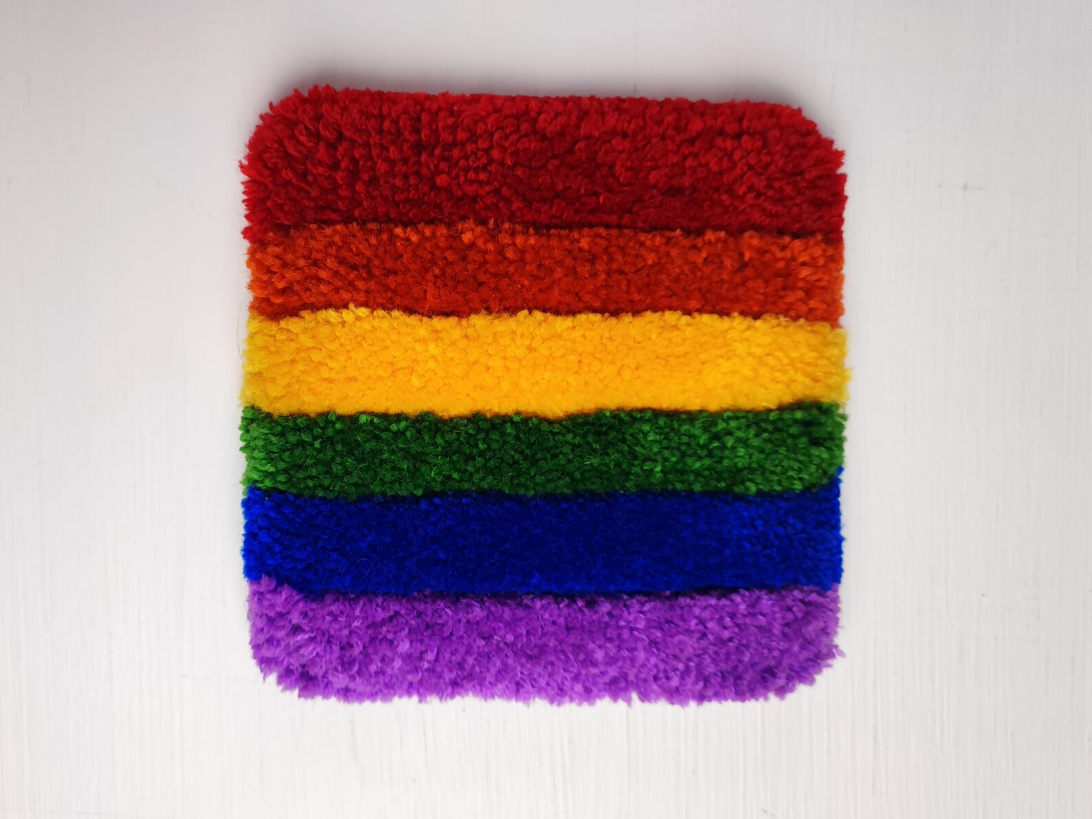 LGBTQ Flag Mug Rugs Tufted Mug Coasters, Handmade Mug Coasters, Coffee ...
