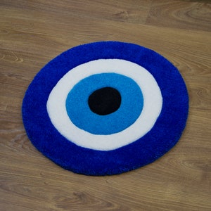 Evil Eye Tufted Rug, Handmade Rug, Minimalist Home Decor, Evil Eye Home ...
