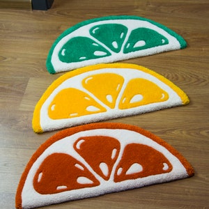 Citrus Slice Rugs, Hand Tufted Rug, Bedroom Rug, Colorful Rug, Lime Rug ...