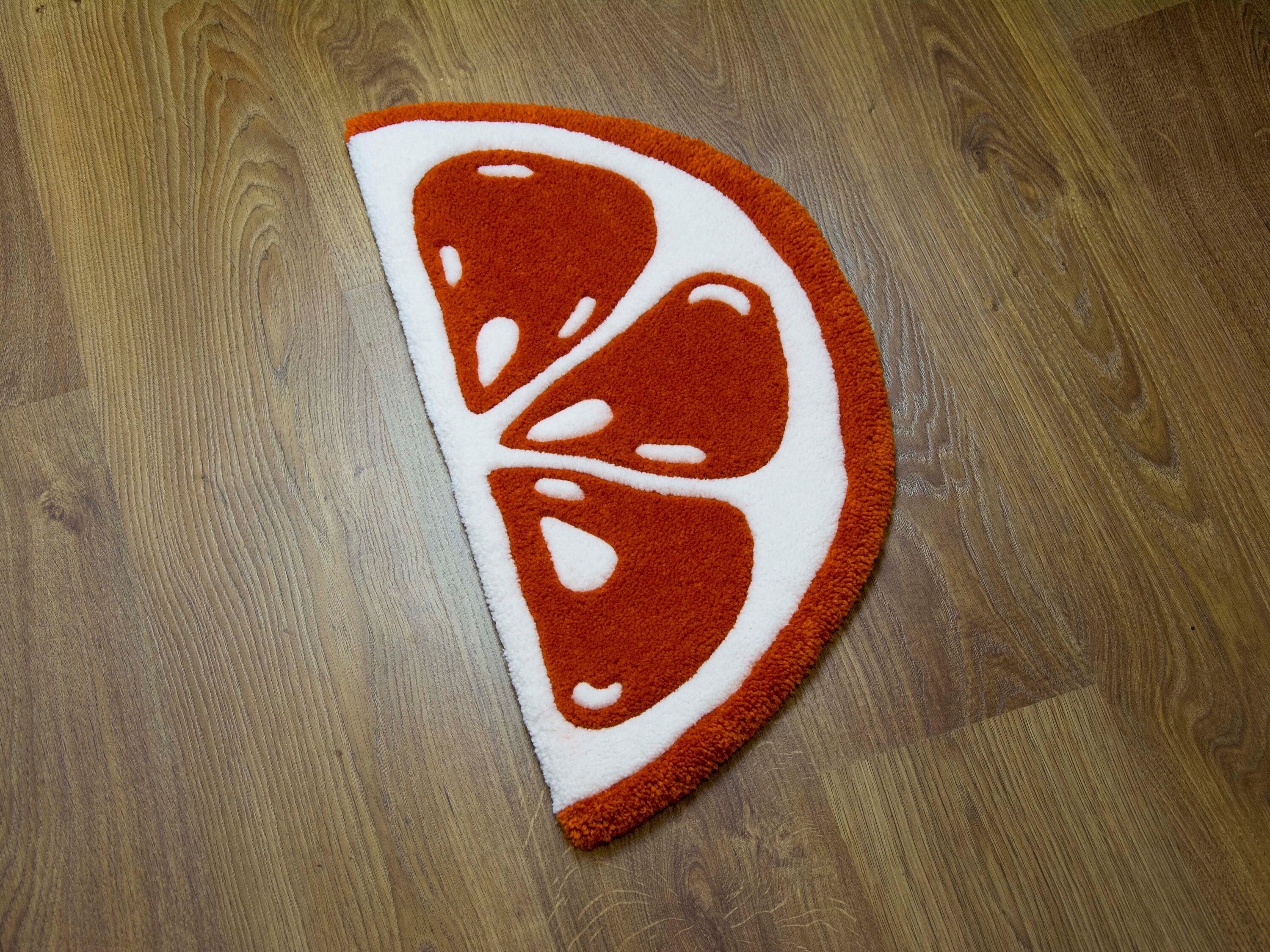 Orange Slice Rug, Handmade Tufted Rug, Living Room Rug, Housewarming ...