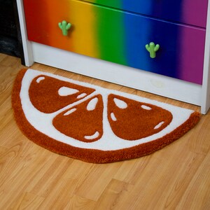 Orange Slice Rug, Handmade Tufted Rug, Living Room Rug, Housewarming ...