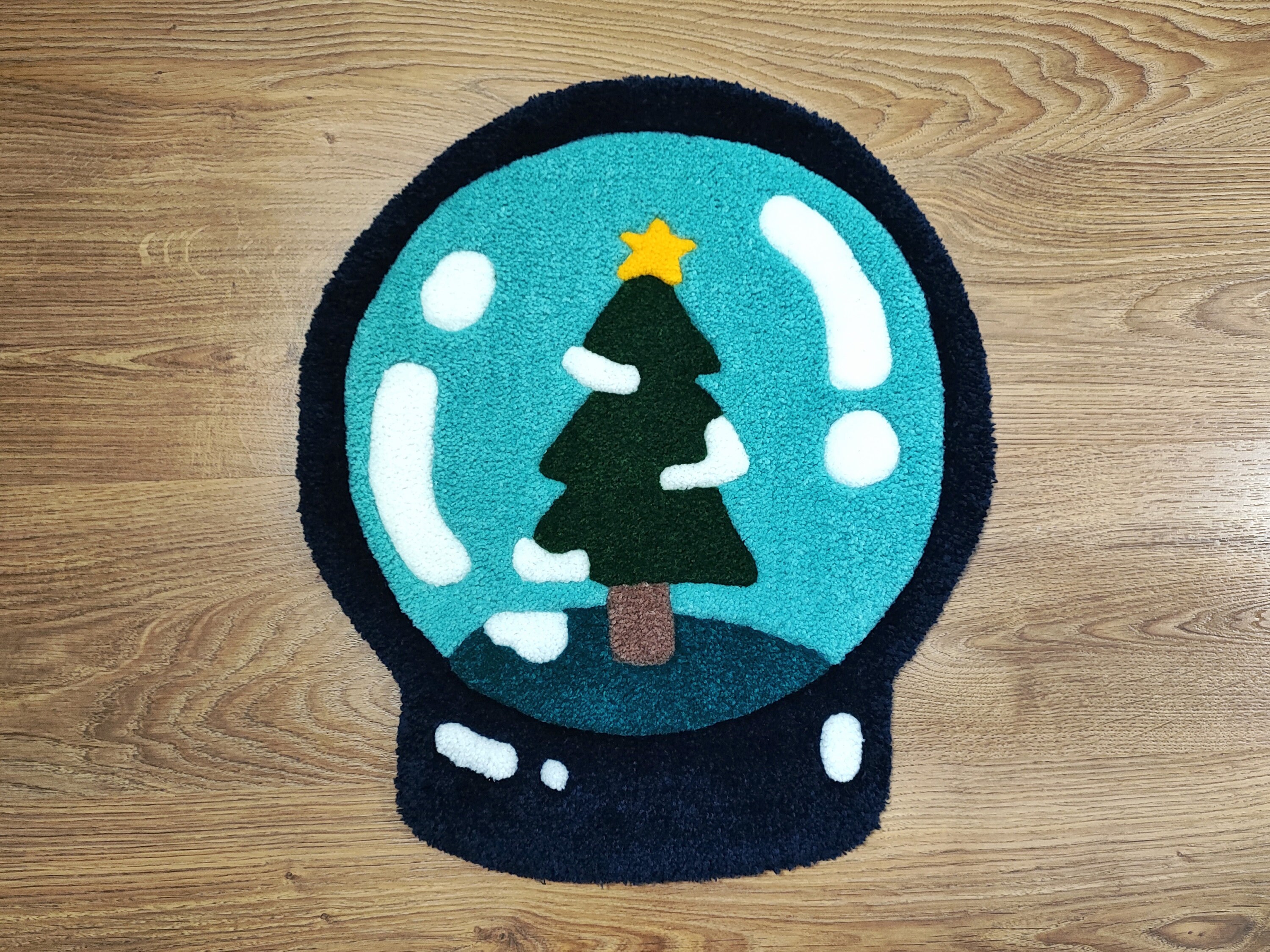 Tufted Rug Cute Snow Globe Handmade Rug Floor Rug Hand - Etsy