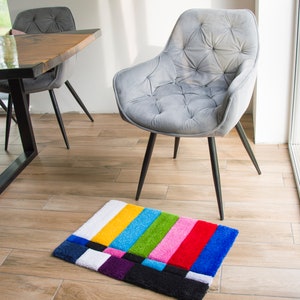 Handmade Tufted Rug, TV Error Rug, Modern Home Decor, TV No Signal Rug ...