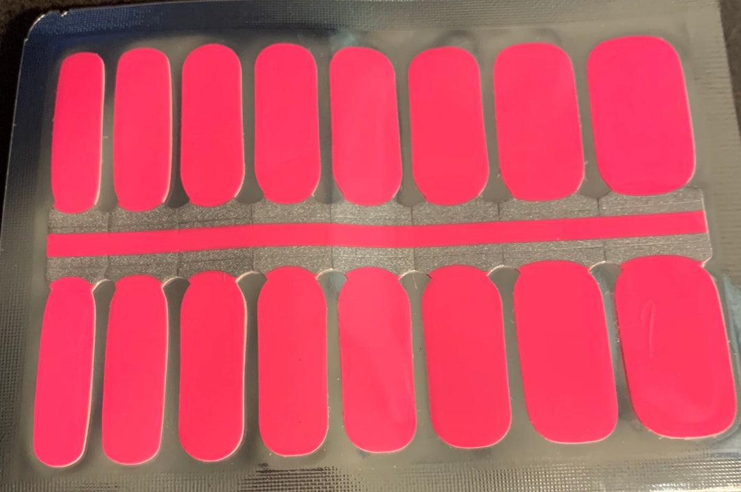 Hot Pink Fingernail Polish Stickers - Etsy