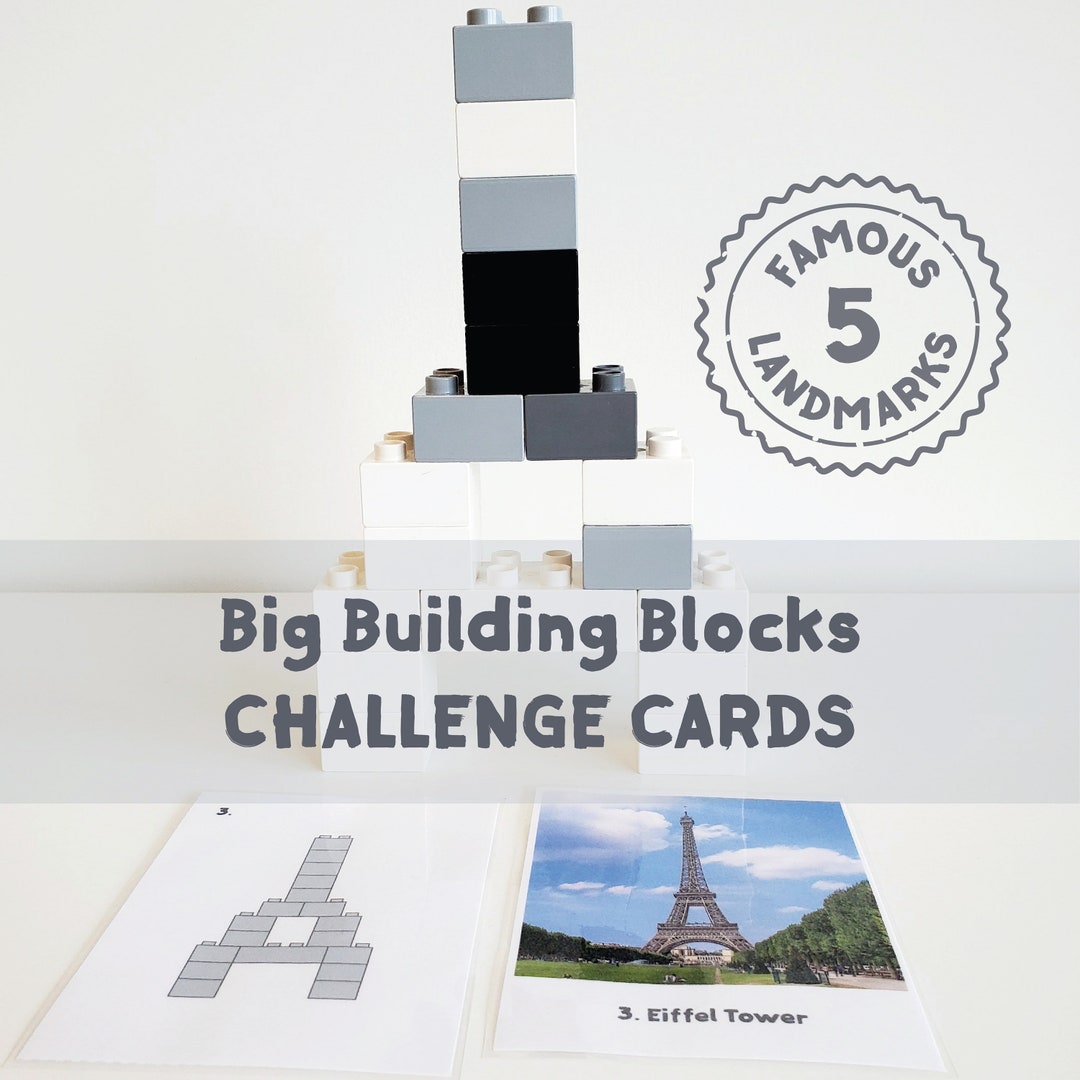 Big Building Blocks Challenge Cards. DIGITAL DOWNLOAD. 5 Famous ...