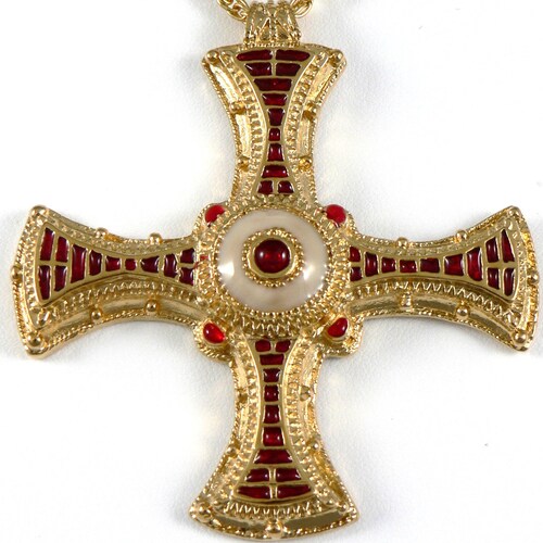 Gold and Enamel Saxon Cross Pendant | Etsy