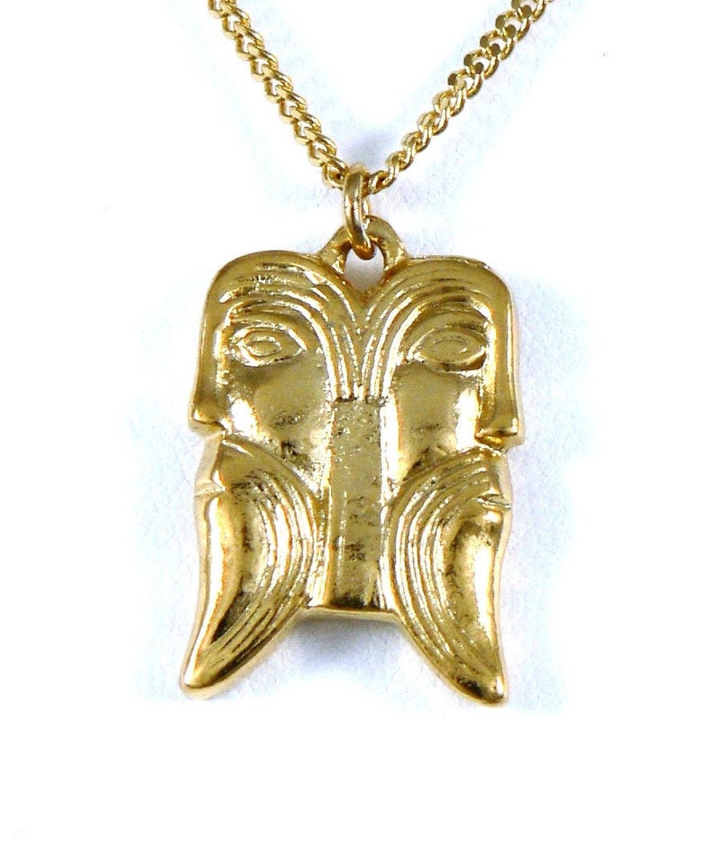 Anglo-saxon Gold 'janus' Pendant - Etsy
