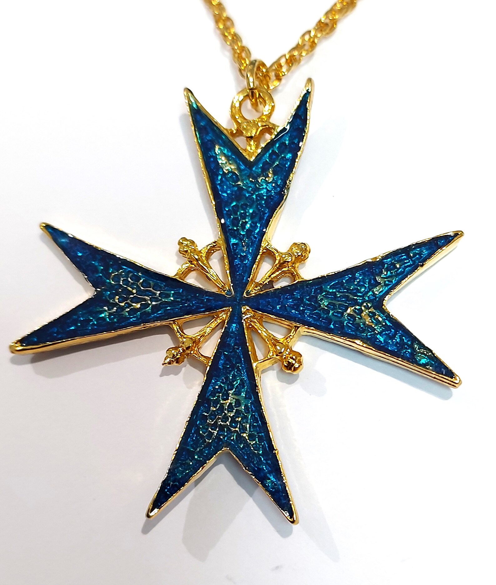 Gold and Blue Enamel Cross of a Knight of Malta - Etsy UK